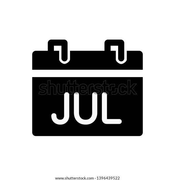 July Calendar Icon Vector Illustration Flat Stock Vector (Royalty Free ...