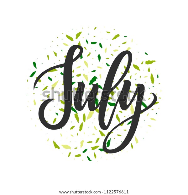 July Hand Drawn Lettering Stock Vector (Royalty Free) 1122576611 ...