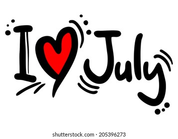 July Love Stock Vector (Royalty Free) 205396273 | Shutterstock