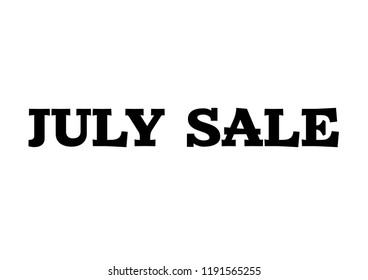 July Sale Text Design Vector Illustration Stock Vector (Royalty Free ...