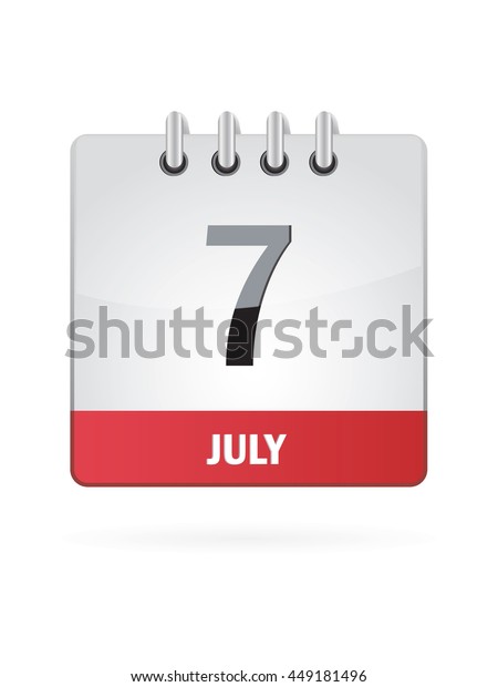 July Seven Calendar Icon Stock Vector (Royalty Free) 449181496 ...