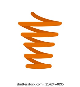 Orange Curly Ribbon Icon Flat Illustration Stock Vector (Royalty Free ...
