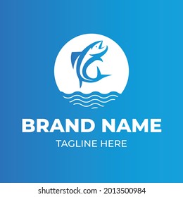 Jump Fish Logo On Sea Very Stock Vector (Royalty Free) 2013500984 ...