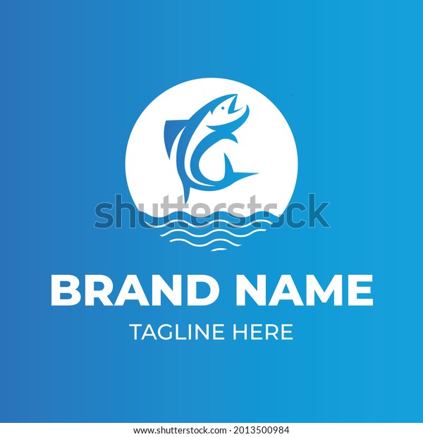 Jump Fish Logo On Sea Very Stock Vector (Royalty Free) 2013500984 ...