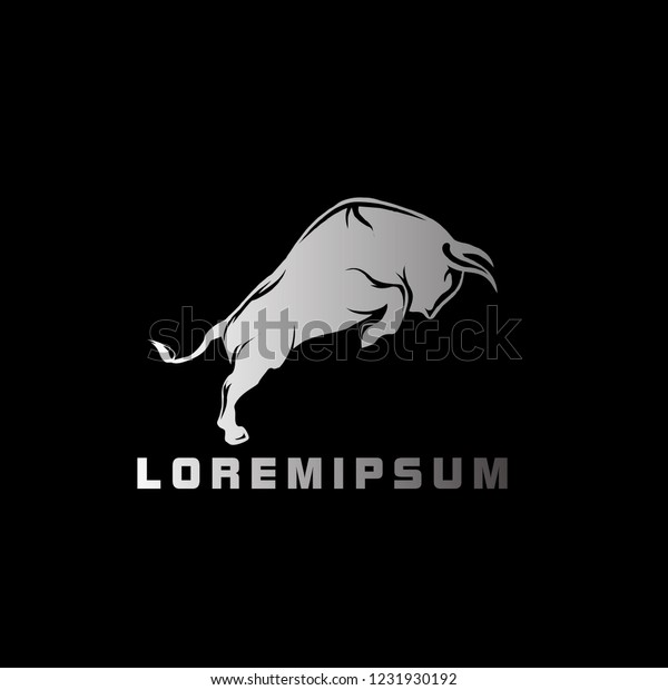 Jumping Bull Logo Deep Philosophy Technology Stock Vector (Royalty Free ...
