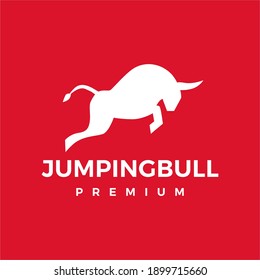Jumping Bull Logo Vector Icon Illustration Stock Vector (Royalty Free ...