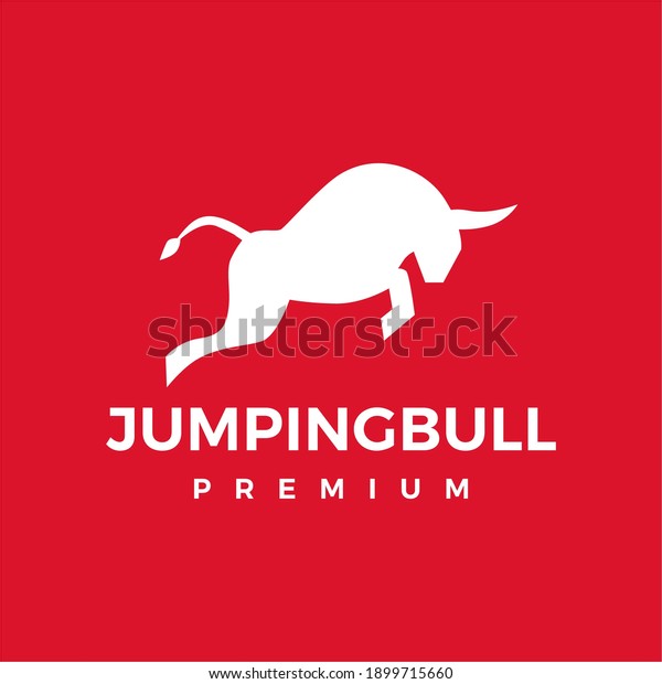 Jumping Bull Logo Vector Icon Illustration Stock Vector (Royalty Free ...