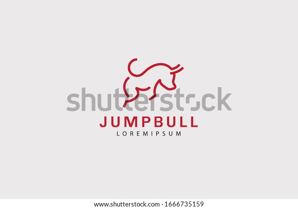 Jumping Bull Logo Wild Bull Logo Stock Vector (Royalty Free) 1666735159 ...