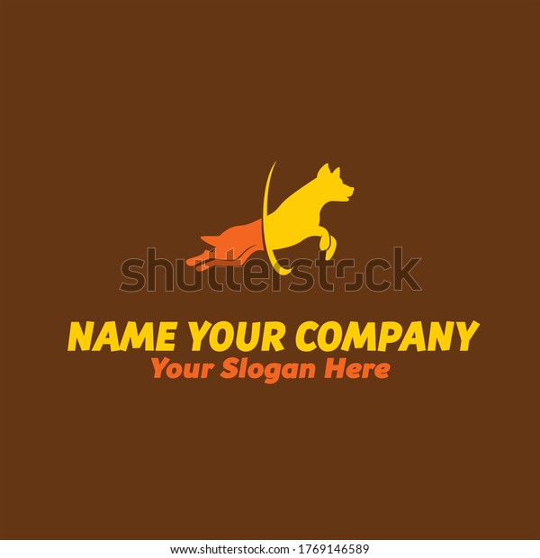 Jumping Canine Dog Logo Design Stock Vector (Royalty Free) 1769146589 ...