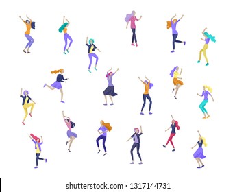 Jumping Character Various Poses Group Young Stock Vector (Royalty Free ...