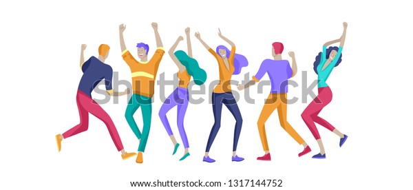 Jumping Character Various Poses Group Young Stock Vector (Royalty Free ...