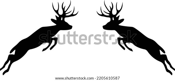 Jumping Deer Clipart Vector Illustration Stock Vector (Royalty Free ...