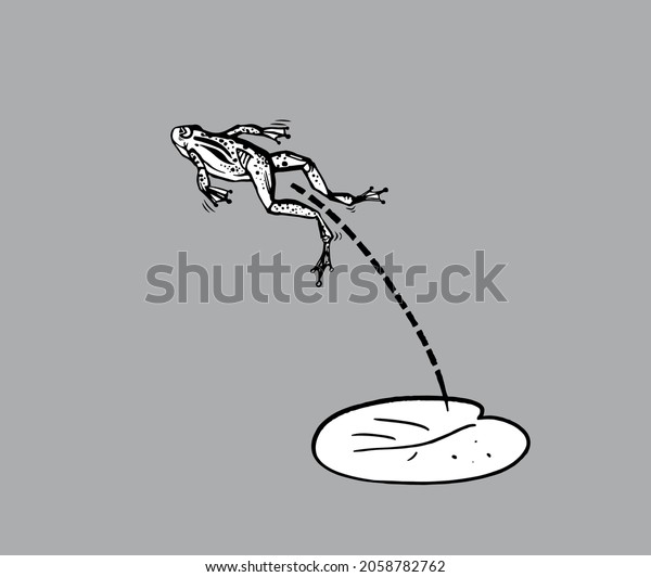 Jumping Frog Hand Drawn Line Art Stock Vector (Royalty Free) 2058782762 ...