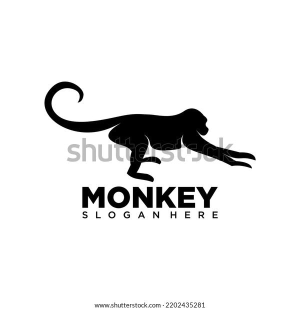 Jumping Monkey Logo Black Monkey Silhouette Stock Vector (Royalty Free ...