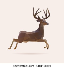 Jumping Polygon Reindeer Vector Illustration Stock Vector (Royalty Free ...