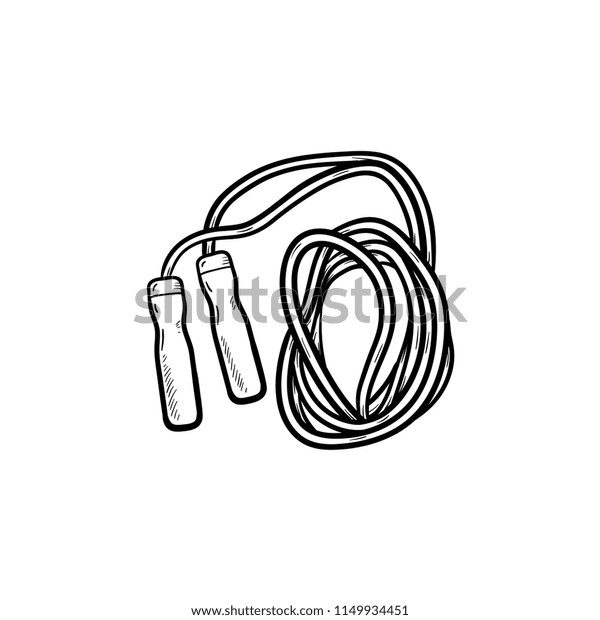 Jumping Rope Hand Drawn Outline Doodle Stock Vector (Royalty Free ...