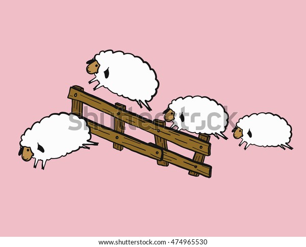 Jumping Sheep Funny Sheep Cartoon Isolated Stock Vector (Royalty Free ...