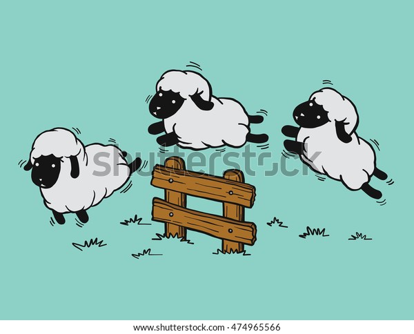 Jumping Sheep Funny Sheep Cartoon Isolated Stock Vector (Royalty Free ...