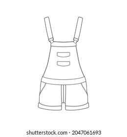 Jumpsuit Outline Drawing Vector Jumpsuit Sketch Stock Vector (Royalty ...