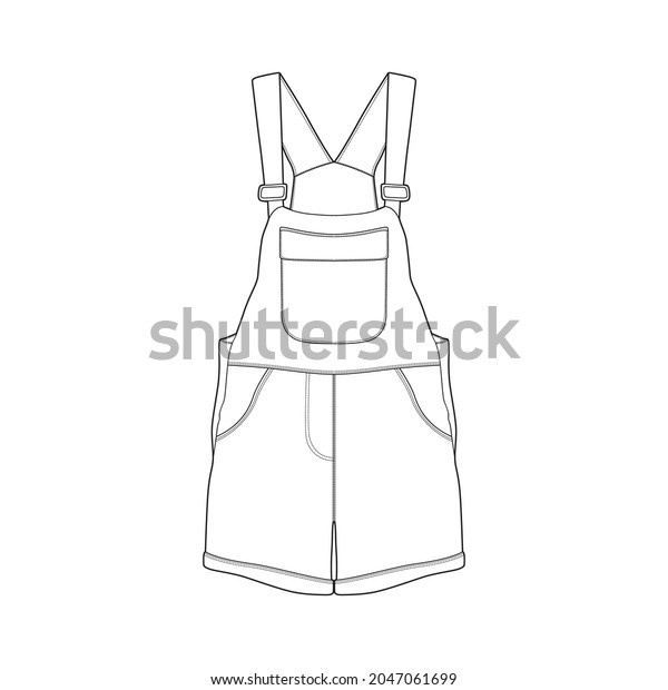 Jumpsuit Outline Drawing Vector Jumpsuit Sketch: vetor stock (livre de ...
