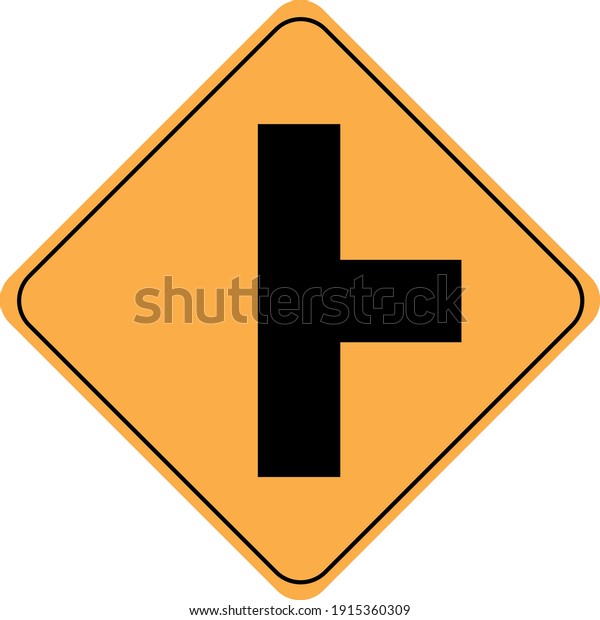 Junction Road Sign Inside Diamond Frame Stock Vector (Royalty Free ...