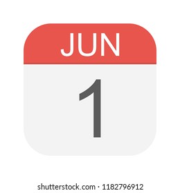 June 1 Calendar Icon Vector Illustration Stock Vector (Royalty Free ...