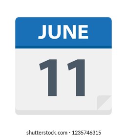June 11 Calendar Icon Vector Illustration Stock Vector (Royalty Free ...