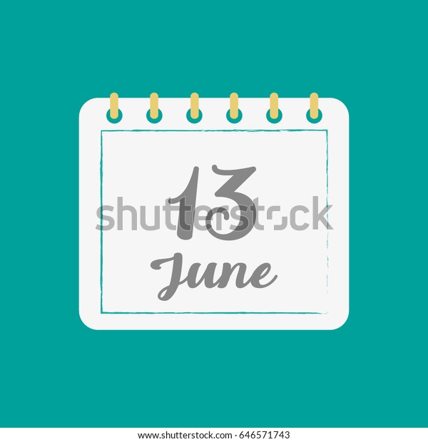 June 13calendar Icon Stock Vector (Royalty Free) 646571743 | Shutterstock