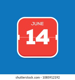 June 14 Calendar Flat Icon Stock Vector (Royalty Free) 1085912192 ...