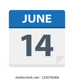 June 14 Calendar Icon Vector Illustration Stock Vector (Royalty Free ...