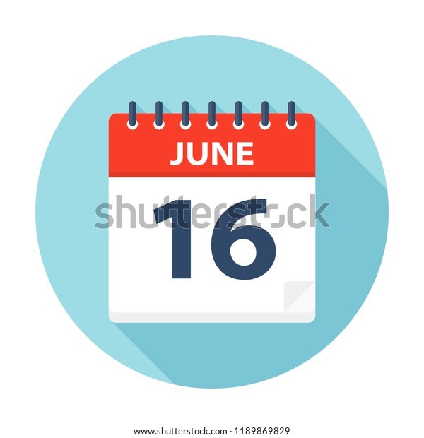June 16 Calendar Icon Vector Illustration Stock Vector (Royalty Free ...