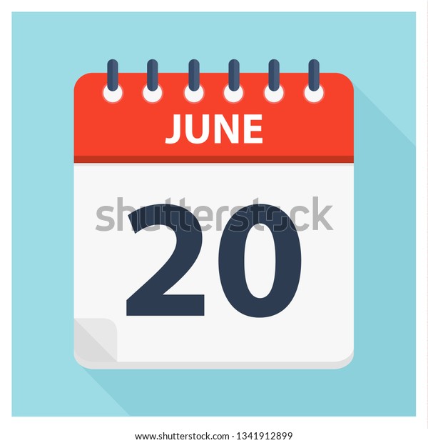 June 20 Calendar Icon Calendar Design Stock Vector (Royalty Free ...
