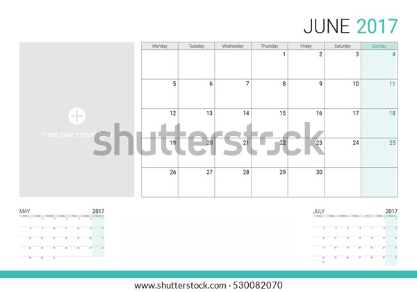 June 2017 Calendar Space Picture Lines Stock Vector (Royalty Free ...