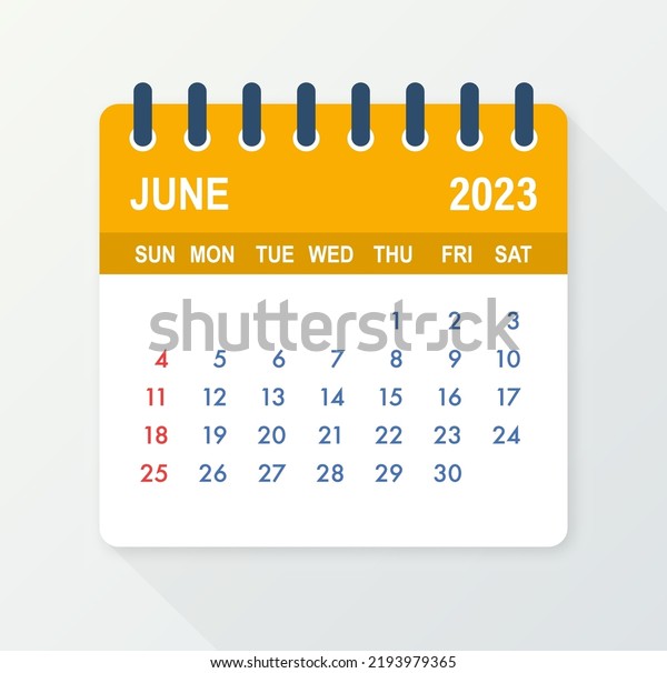 June 2023 Calendar Leaf Calendar 2023 Stock Vector (Royalty Free ...