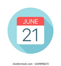 June 21 Calendar Icon Vector Illustration Stock Vector (Royalty Free ...