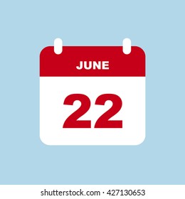 June 22 Calendar Icon Stock Vector (Royalty Free) 427130653 | Shutterstock