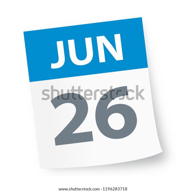 June 26 Calendar Icon Vector Illustration Stock Vector (Royalty Free ...