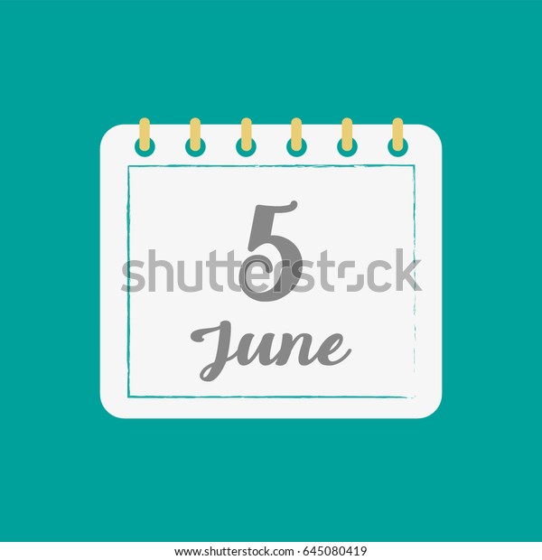 June 5calendar Icon Stock Vector (Royalty Free) 645080419 | Shutterstock