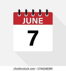 June 7 Calendar Icon Calendar Icon Stock Vector (Royalty Free ...