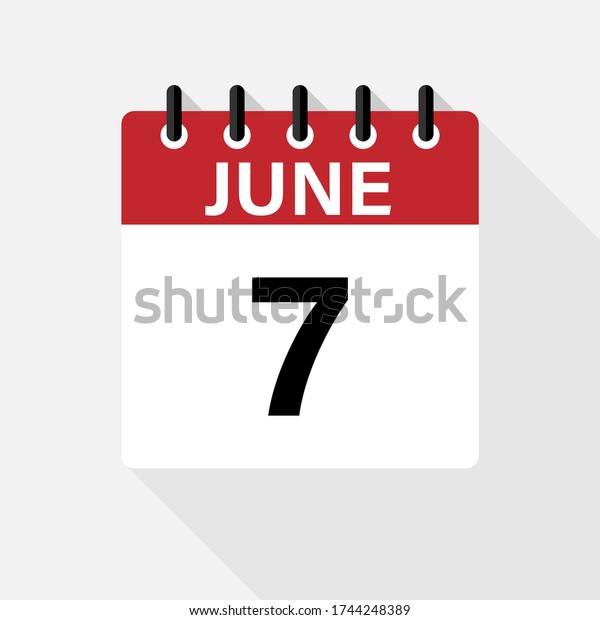 June 7 Calendar Icon Calendar Icon Stock Vector (Royalty Free ...