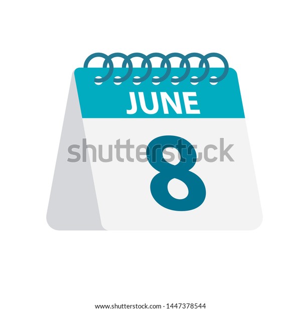 June 8 Calendar Icon Vector Illustration Stock Vector (Royalty Free ...