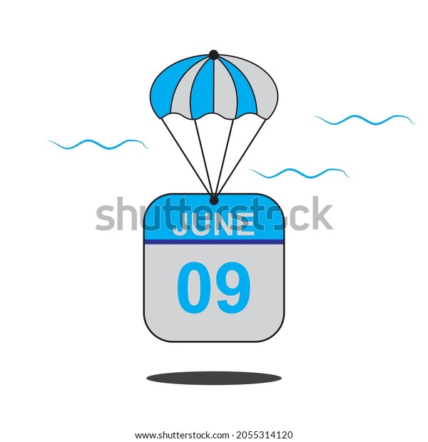 June 9 Date Month Calender Icon Stock Vector (Royalty Free) 2055314120 ...