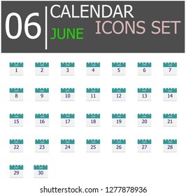 June Calendar Icon Stock Vector (Royalty Free) 1277878936