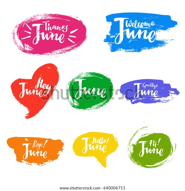 June Calligraphic Set Spot On Background Stock Vector (Royalty Free ...
