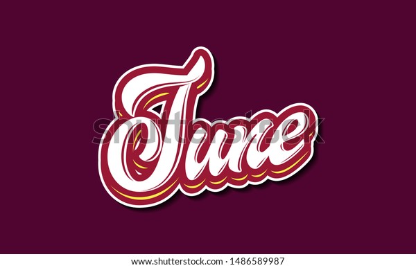 June Hand Drawn Lettering Bright Vector Stock Vector (Royalty Free ...