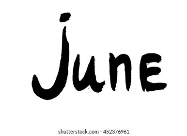 June Ink Hand Drawn Calligraphy Brush: vector de stock (libre de ...