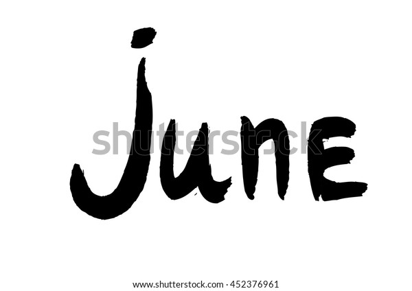 June Ink Hand Drawn Calligraphy Brush: vector de stock (libre de ...