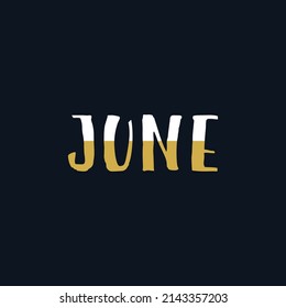 June Month Name Vector Illustration Poster Stock Vector (Royalty Free ...