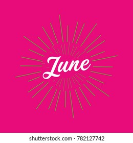 June Word Hand Lettering Vector Design Stock Vector (Royalty Free ...