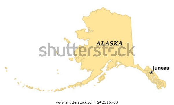 Juneau Alaska Locate Map Stock Vector (Royalty Free) 242516788